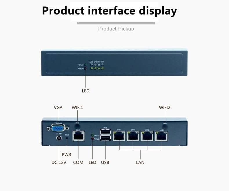 Ugniasienė Mikrotik Openwrt DDWRT Pfsense VPN tinklo saugos prietaiso maršrutizatorius PC Intel ...