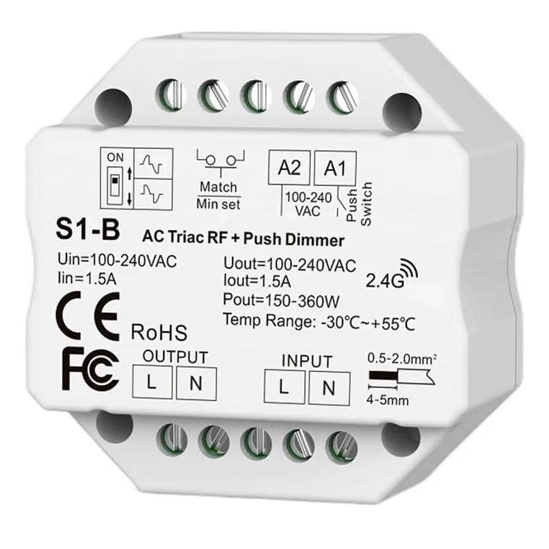 ZIGBEE WiFi ir RF Push AC Triac Dimmer Tuya APP jungiklis 2.4G LED ...